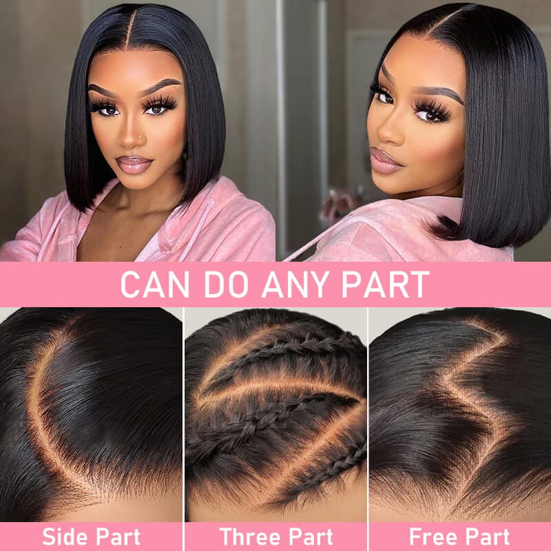 Ali Grace 4x4 Lace Closure Straight Short Bob Wigs for Black Women ...